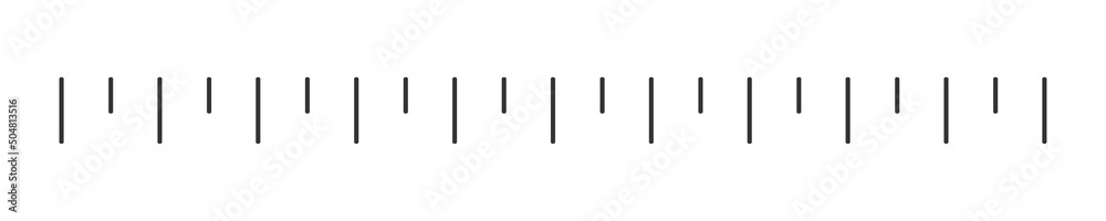 Horizontal scale template for measurement tool isolated on white ...