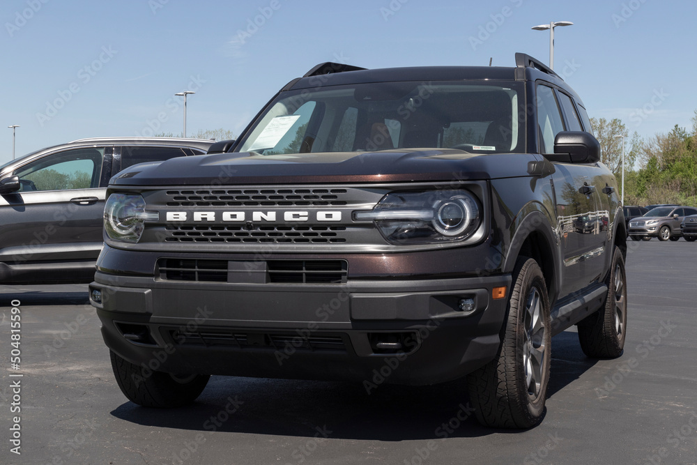 Used Ford Bronco display at a dealership. With supply issues, Ford is ...