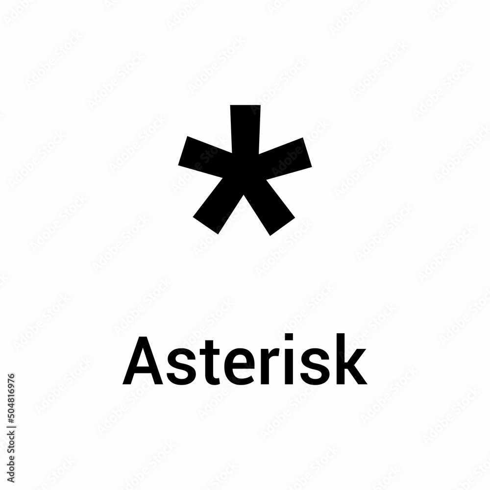 Asterisk in English grammar vector illustration Stock Vector | Adobe Stock