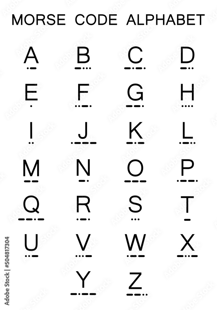 Morse Code Alphabet. Designed On White Background. Vector Illustration ...