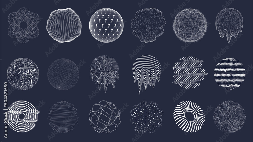 3D shapes and spheres for education, design, scince visualization. 3D ...