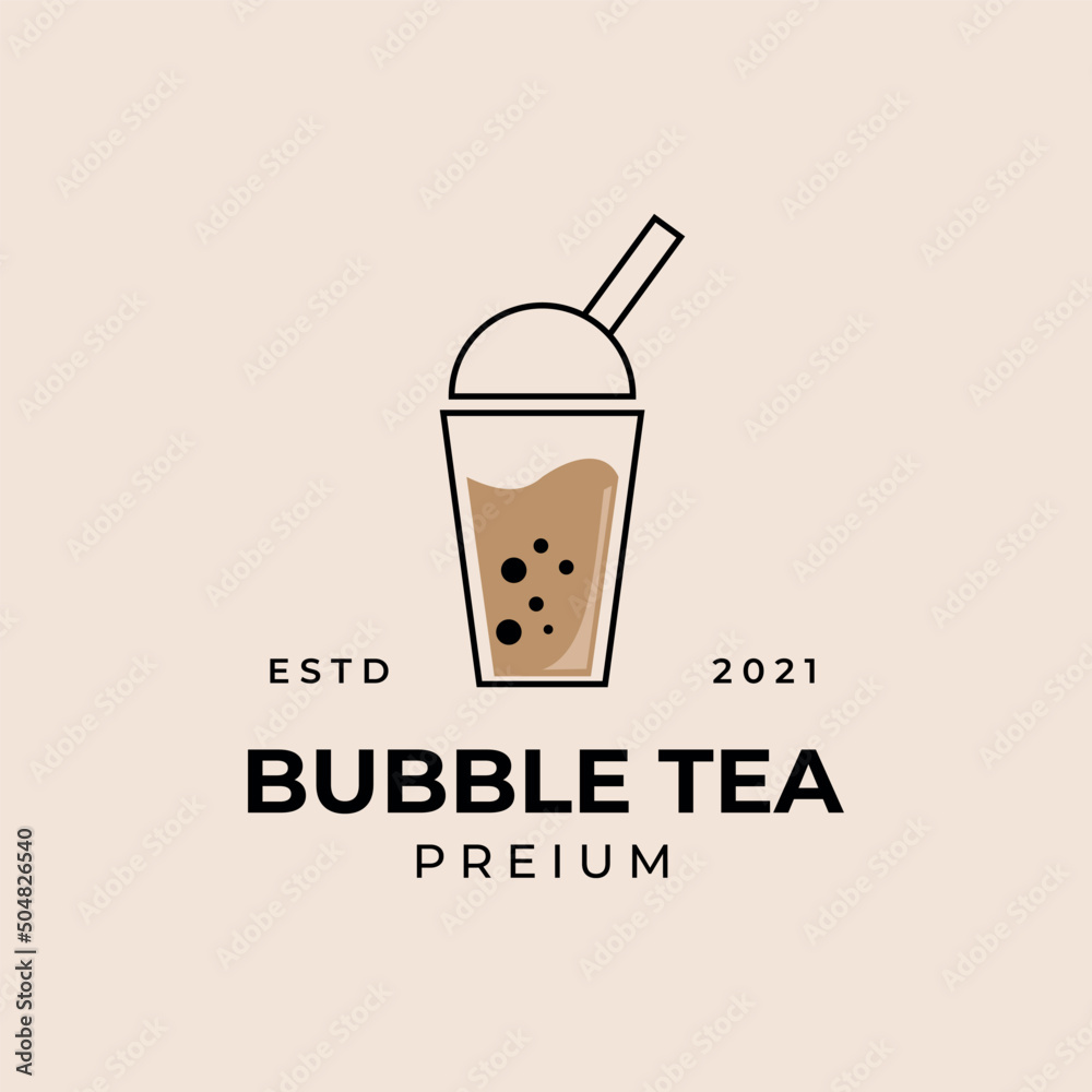bubble tea logo vector illustration design Stock Vector | Adobe Stock