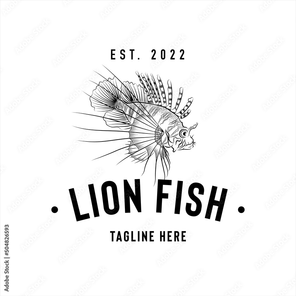 Lion fish logo, company logo design idea, vector illustration Stock ...