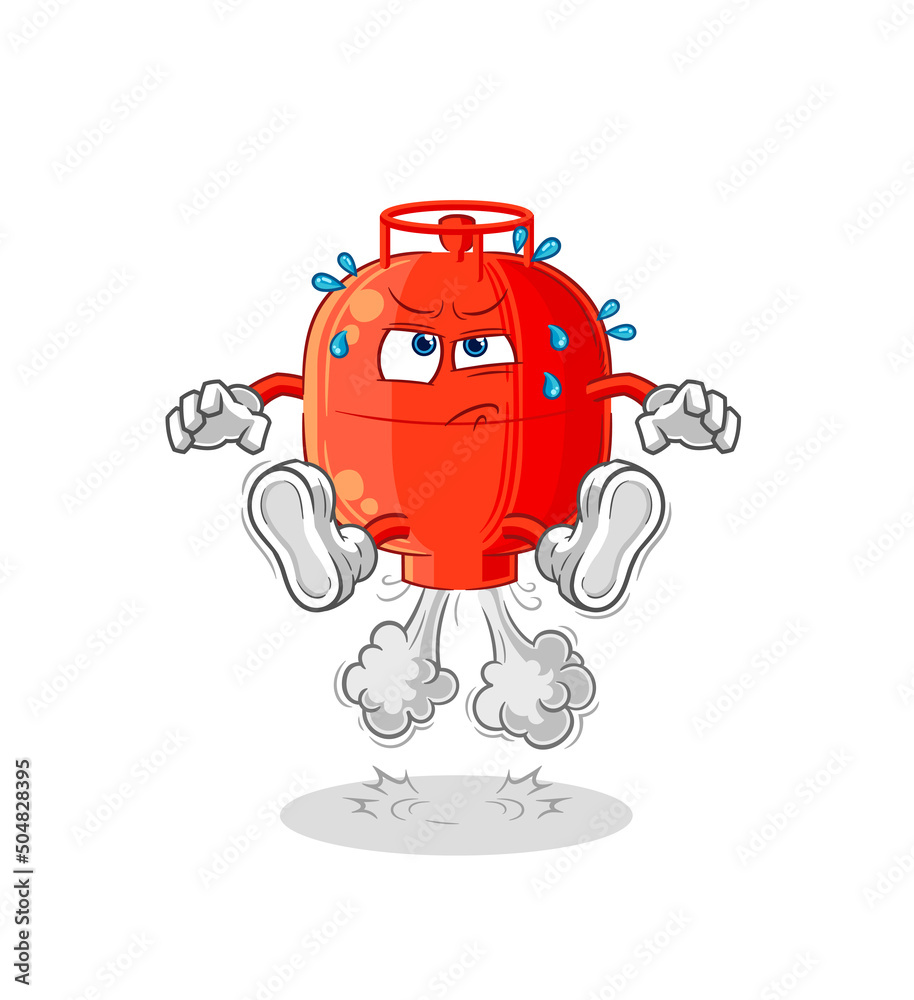 gas cylinder fart jumping illustration. character vector Stock Vector ...