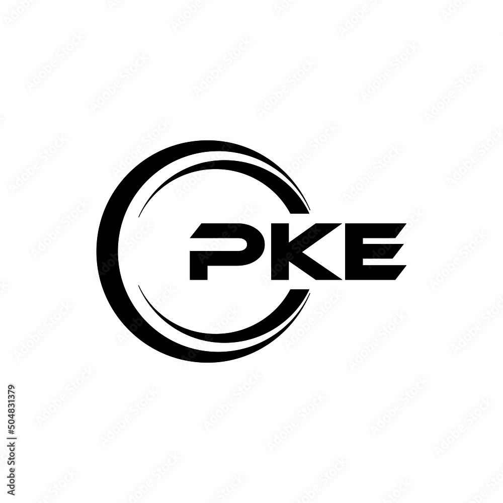 PKE letter logo design with white background in illustrator, vector ...