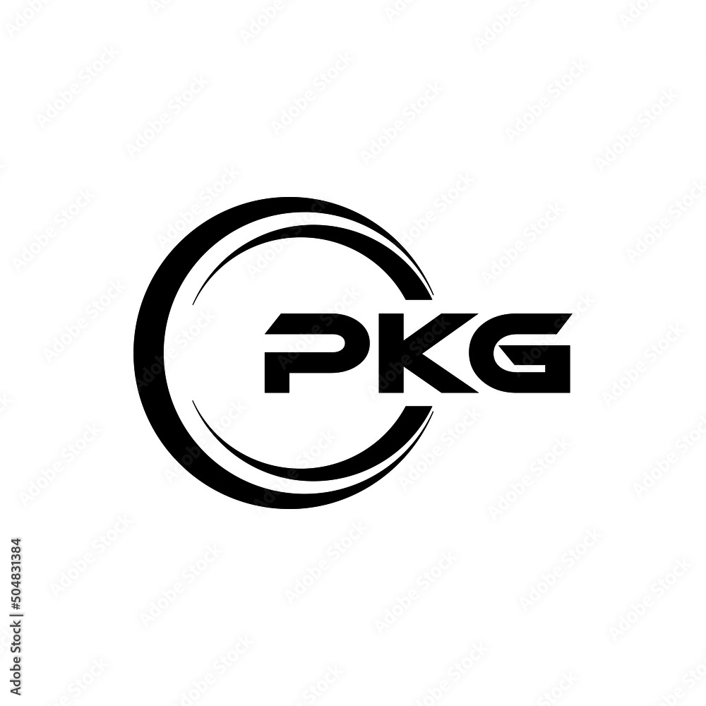 PKG letter logo design with white background in illustrator, vector ...