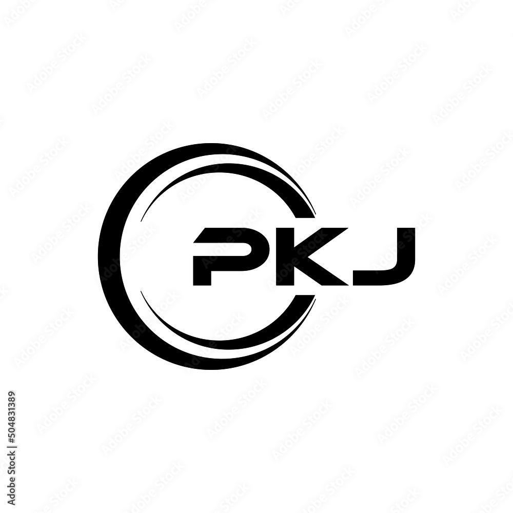 PKJ letter logo design with white background in illustrator, vector ...