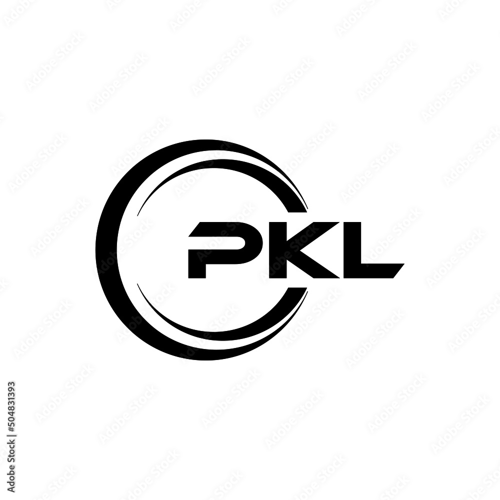 PKL letter logo design with white background in illustrator, vector ...