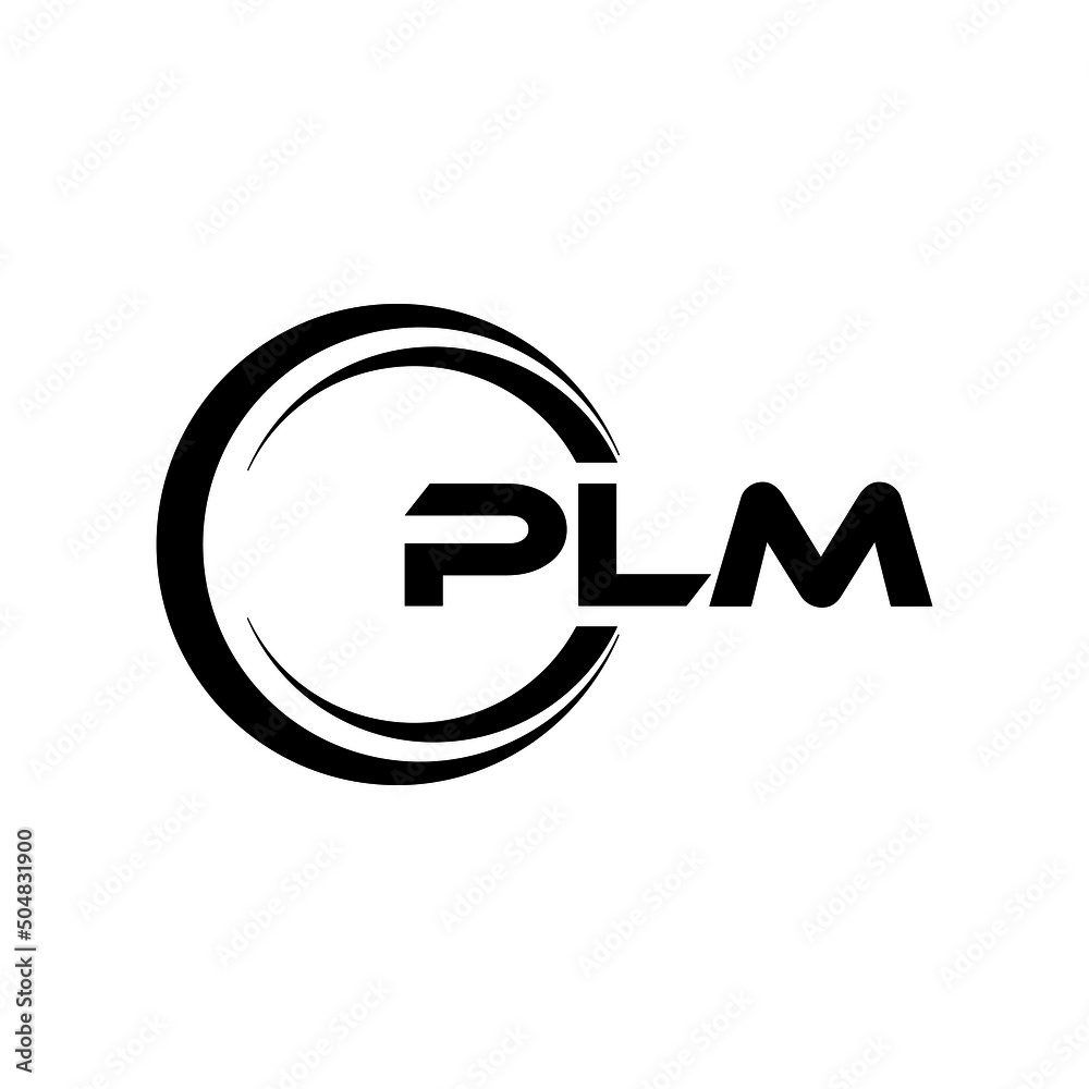 PLM letter logo design with white background in illustrator, vector ...