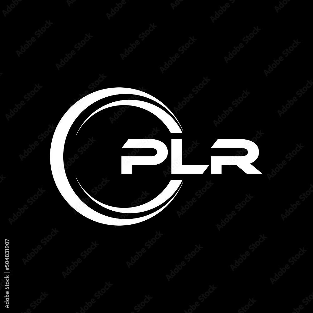 PLR letter logo design with black background in illustrator, vector ...