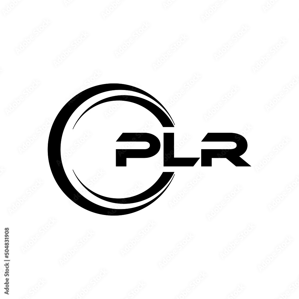 PLR letter logo design with white background in illustrator, vector ...