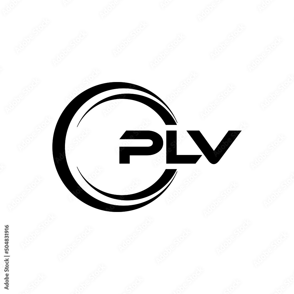 Vecteur Stock PLV letter logo design with white background in ...