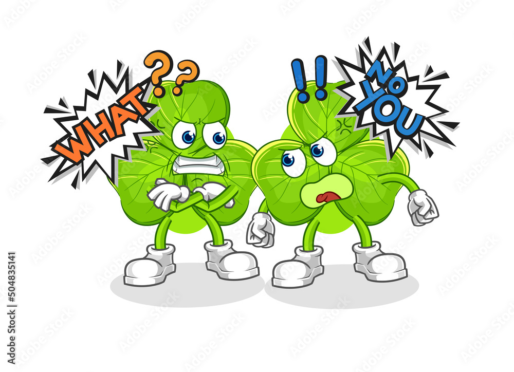 clover arguing each other cartoon vector Stock Vector | Adobe Stock