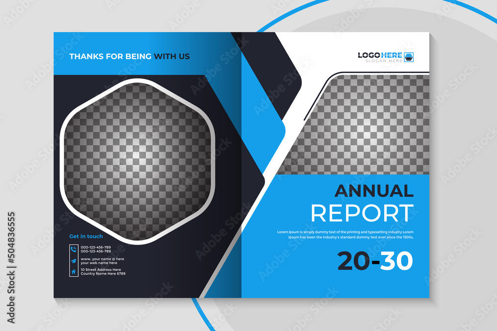 Business modern front and Back annual report Brochure Cover Template ...