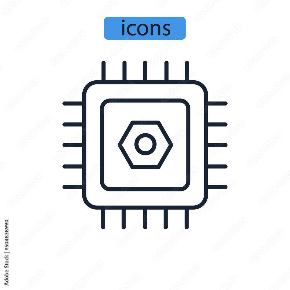 BIOS Chip icons symbol vector elements for infographic web Stock Vector ...