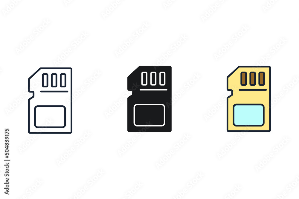 Memory card icons symbol vector elements for infographic web Stock ...