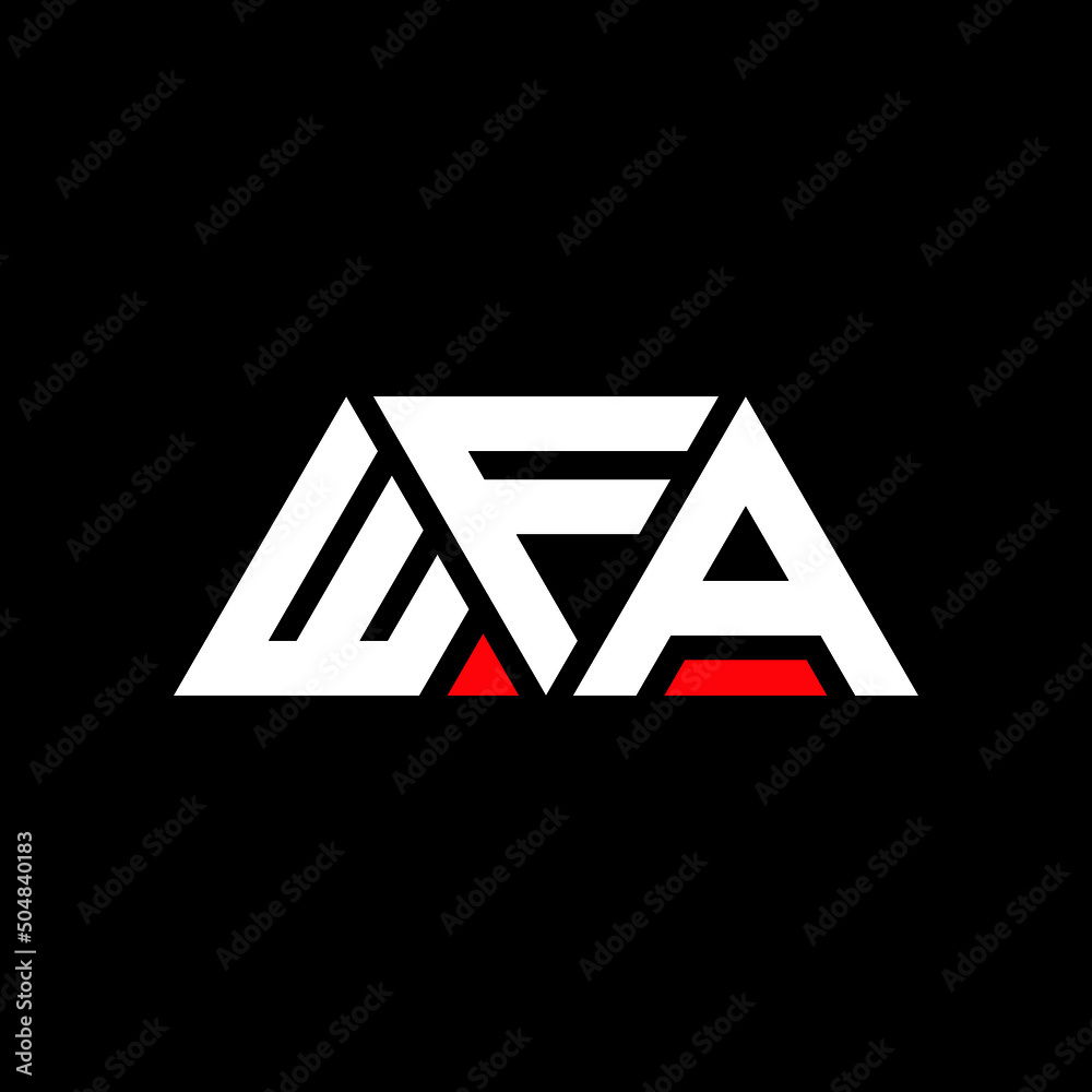 WFA triangle letter logo design with triangle shape. WFA triangle logo ...