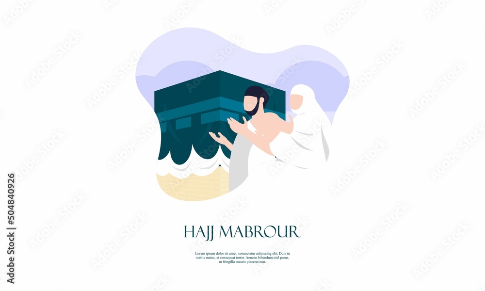 Islamic pilgrimage background, hajj and umrah concept with kaaba and ...