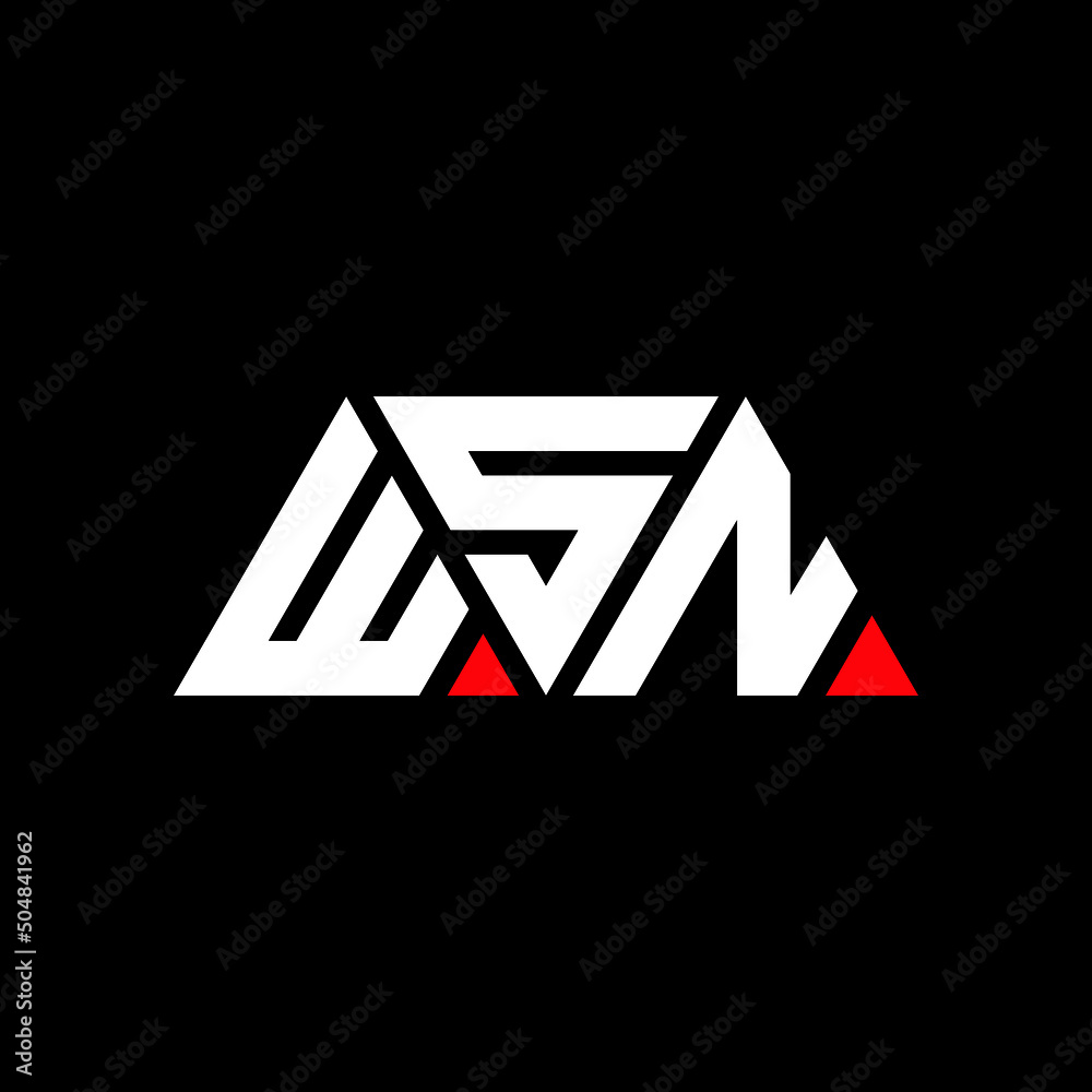 WSN triangle letter logo design with triangle shape. WSN triangle logo ...