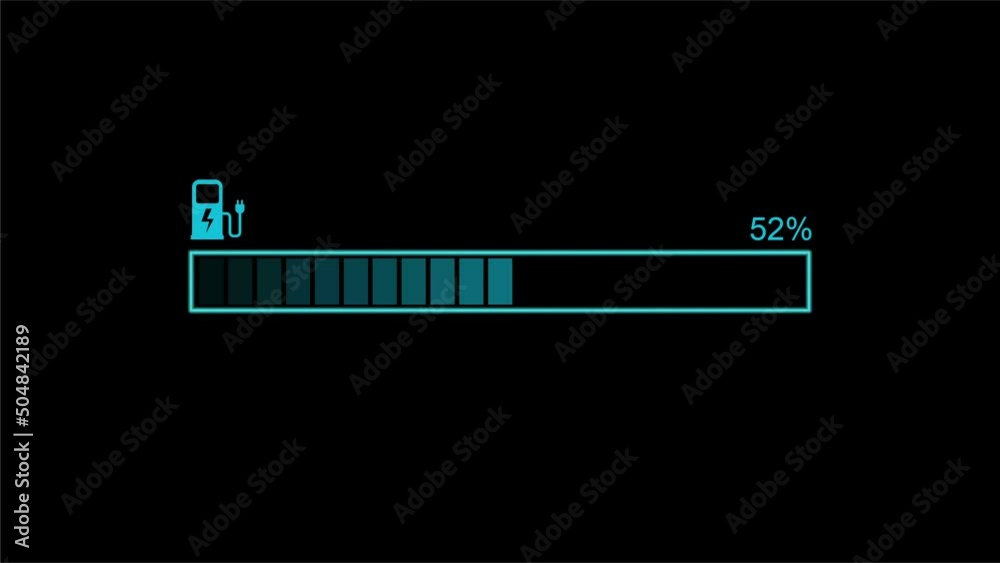 Charging Progress bar for Eco Electric Car, Electric vehicle battery ...