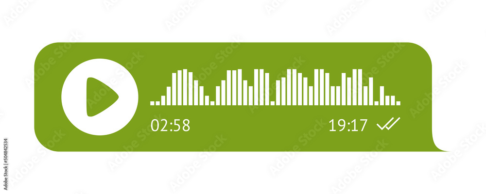Recording of audio message template. UI element of audio record in ...
