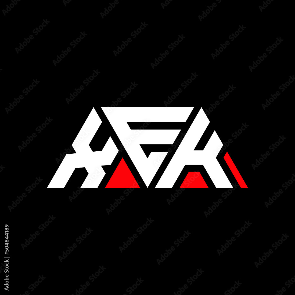 XEK triangle letter logo design with triangle shape. XEK triangle logo ...