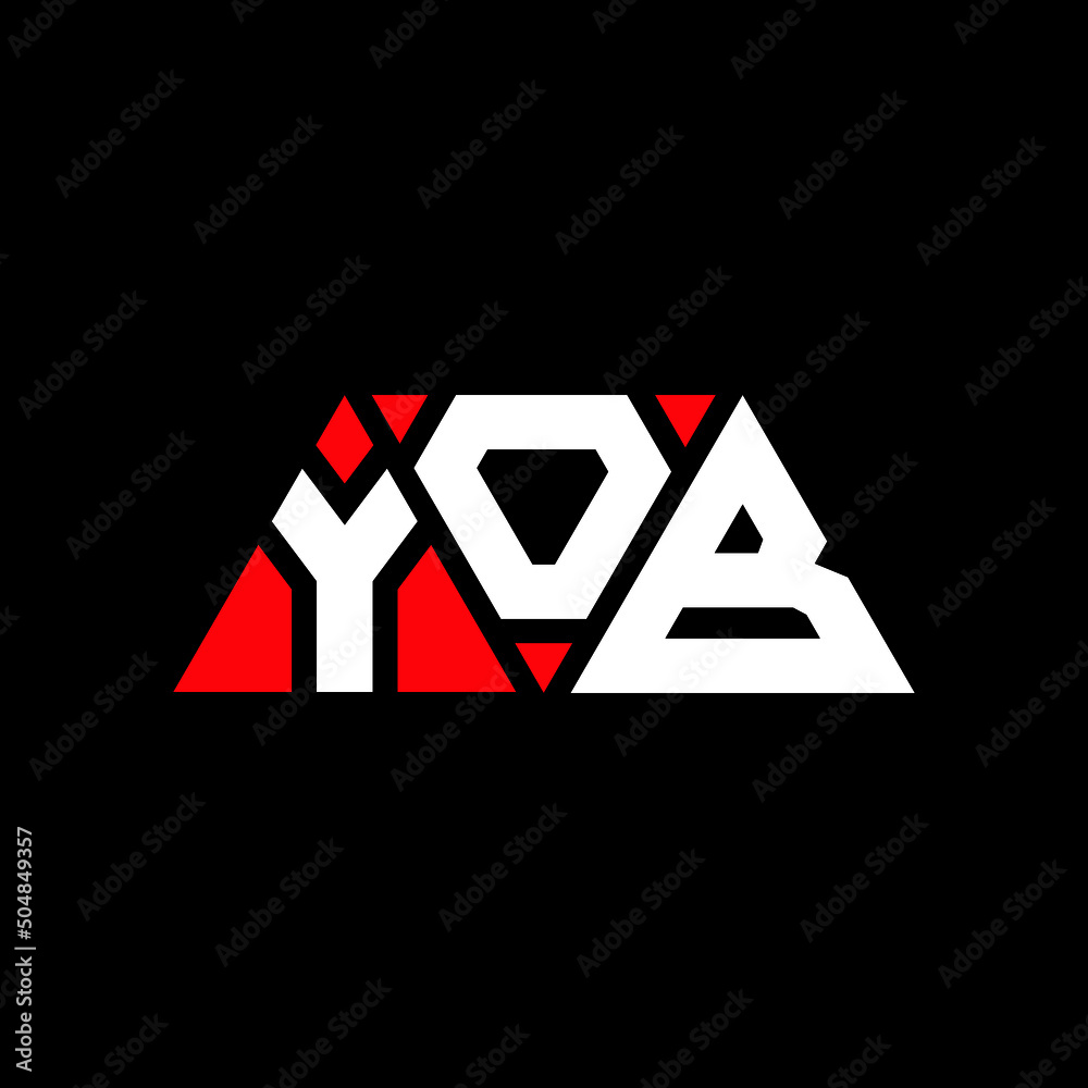 YOB triangle letter logo design with triangle shape. YOB triangle logo ...