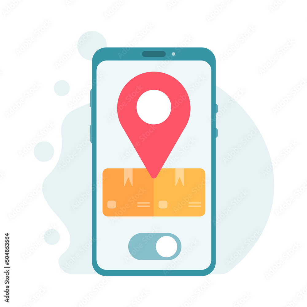 GPS point show location of parcel on the mobile screen. Order Tracking ...