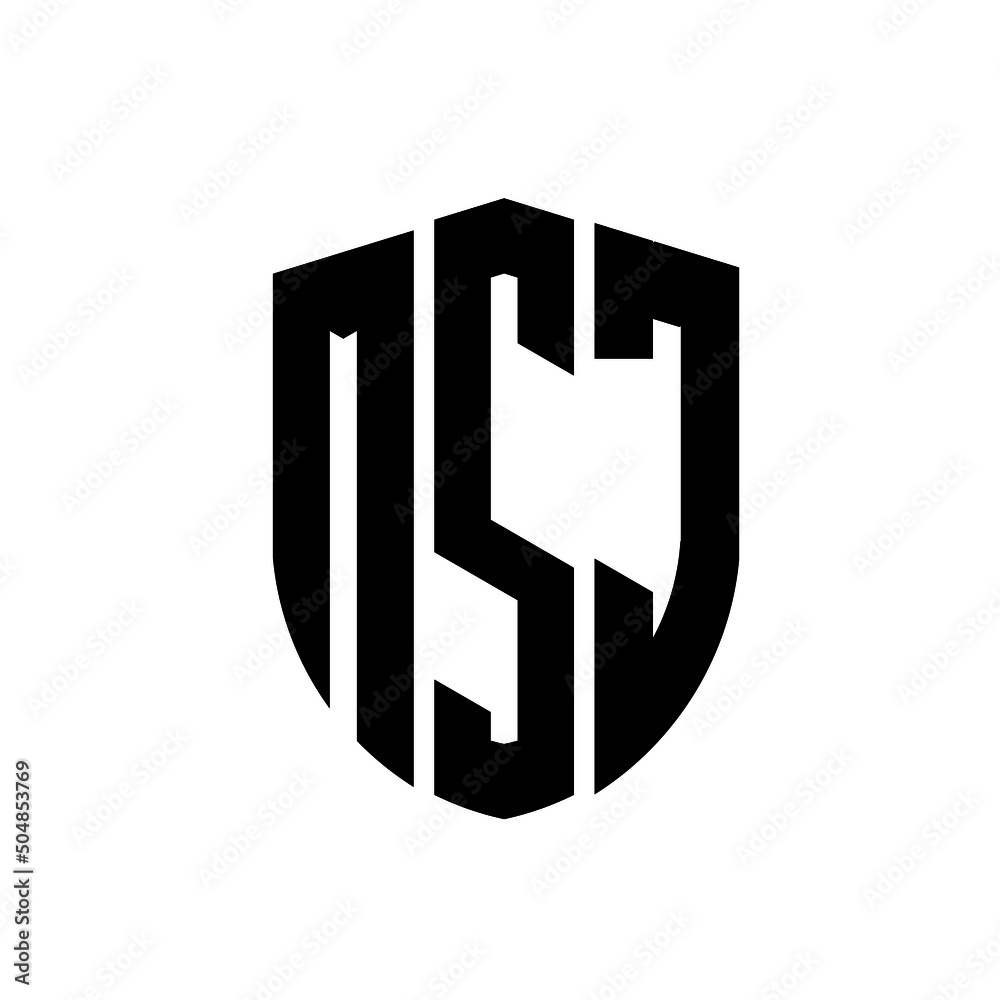 MSJ letter logo design. MSJ modern letter logo with black background ...