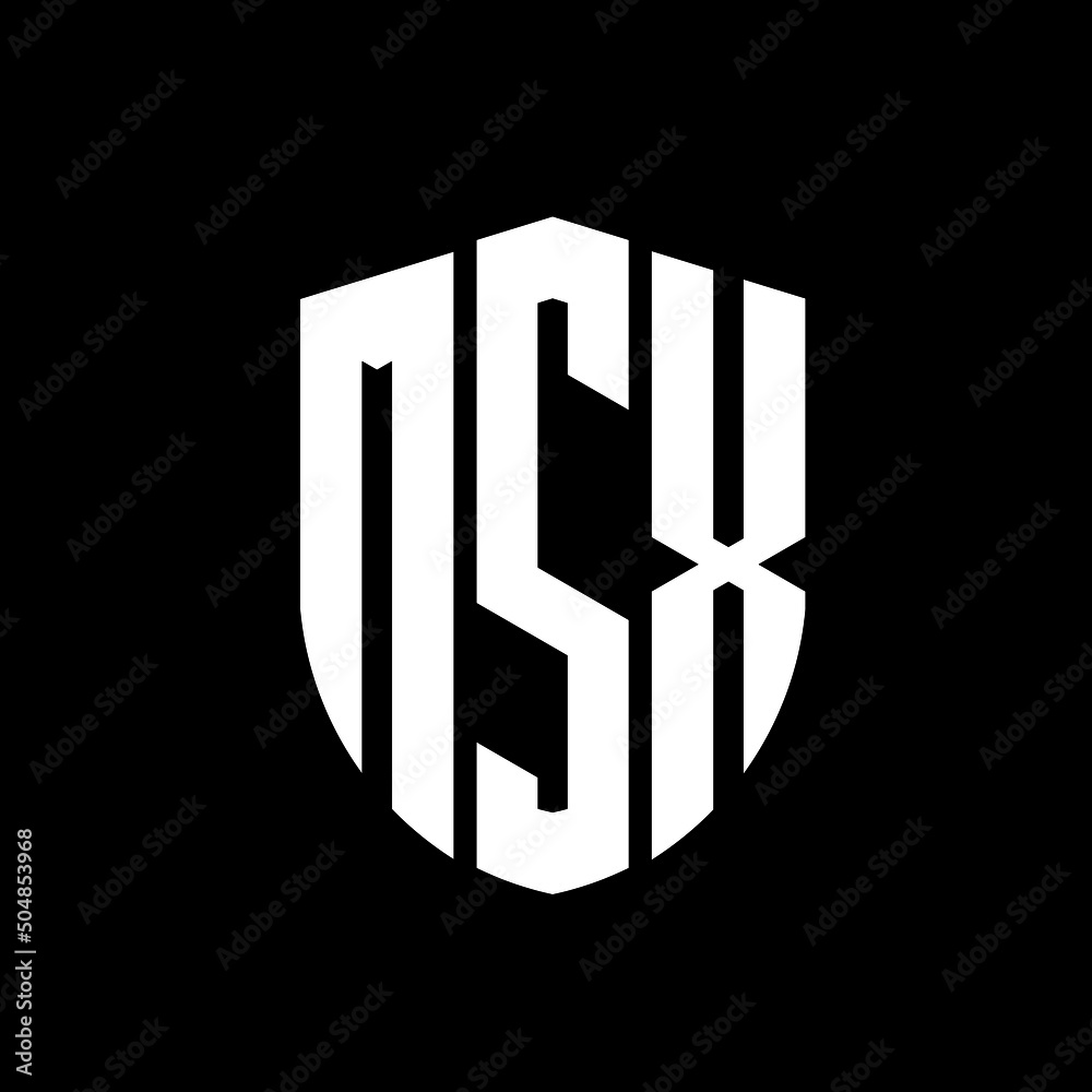 MSX letter logo design. MSX modern letter logo with black background ...