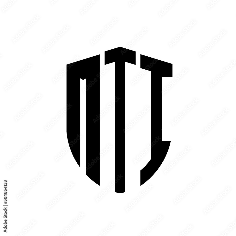 MTI letter logo design. MTI modern letter logo with black background ...