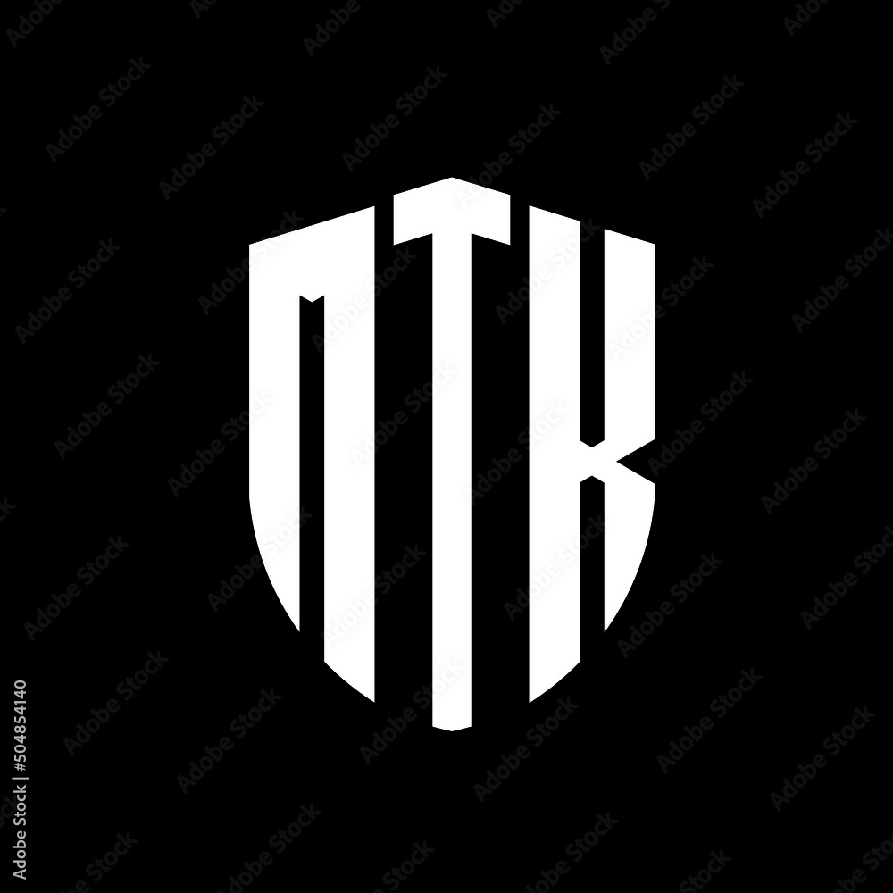 MTK letter logo design. MTK modern letter logo with black background ...