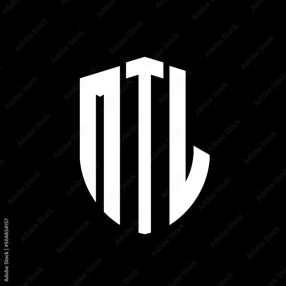 MTL letter logo design. MTL modern letter logo with black background ...