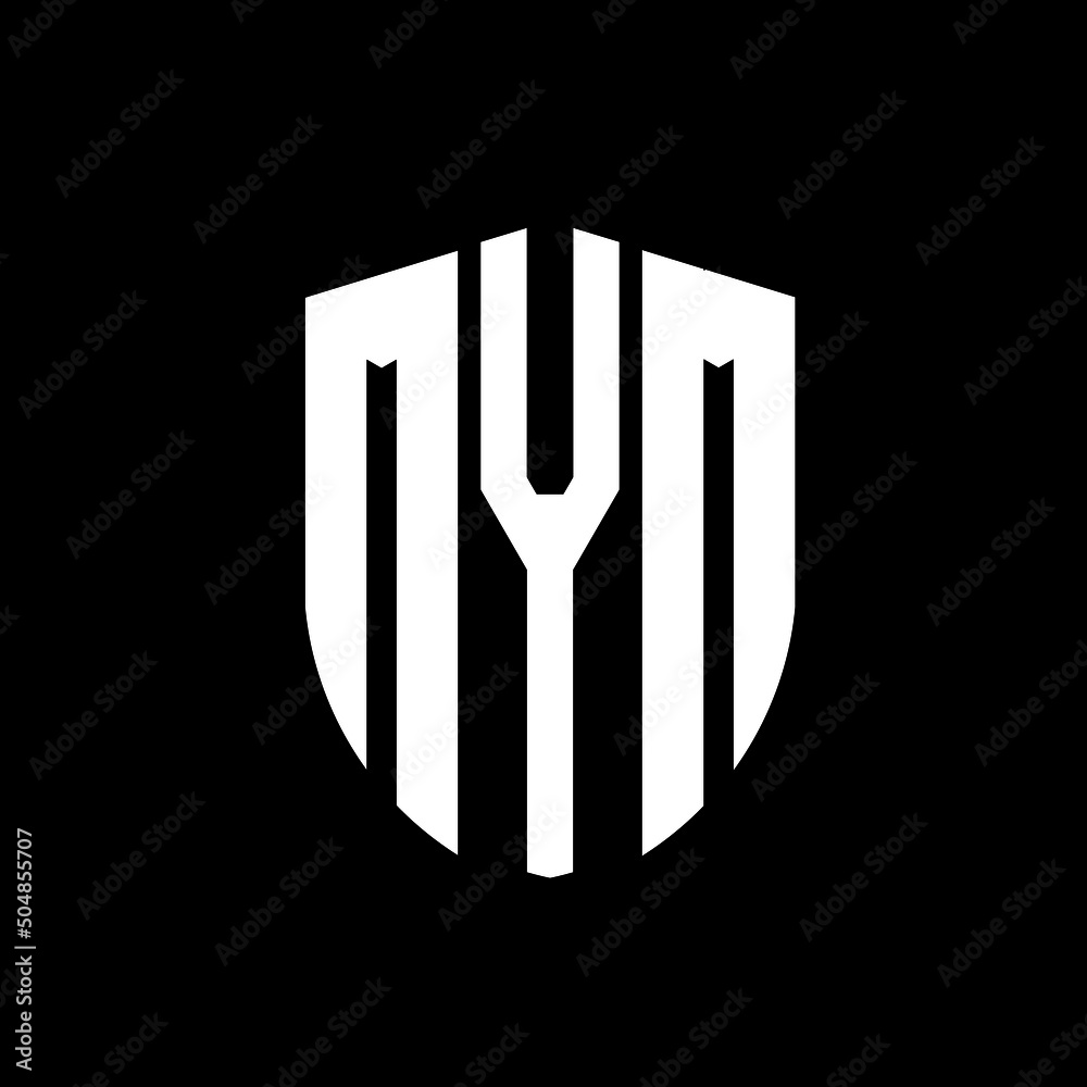 MYM letter logo design. MYM modern letter logo with black background ...