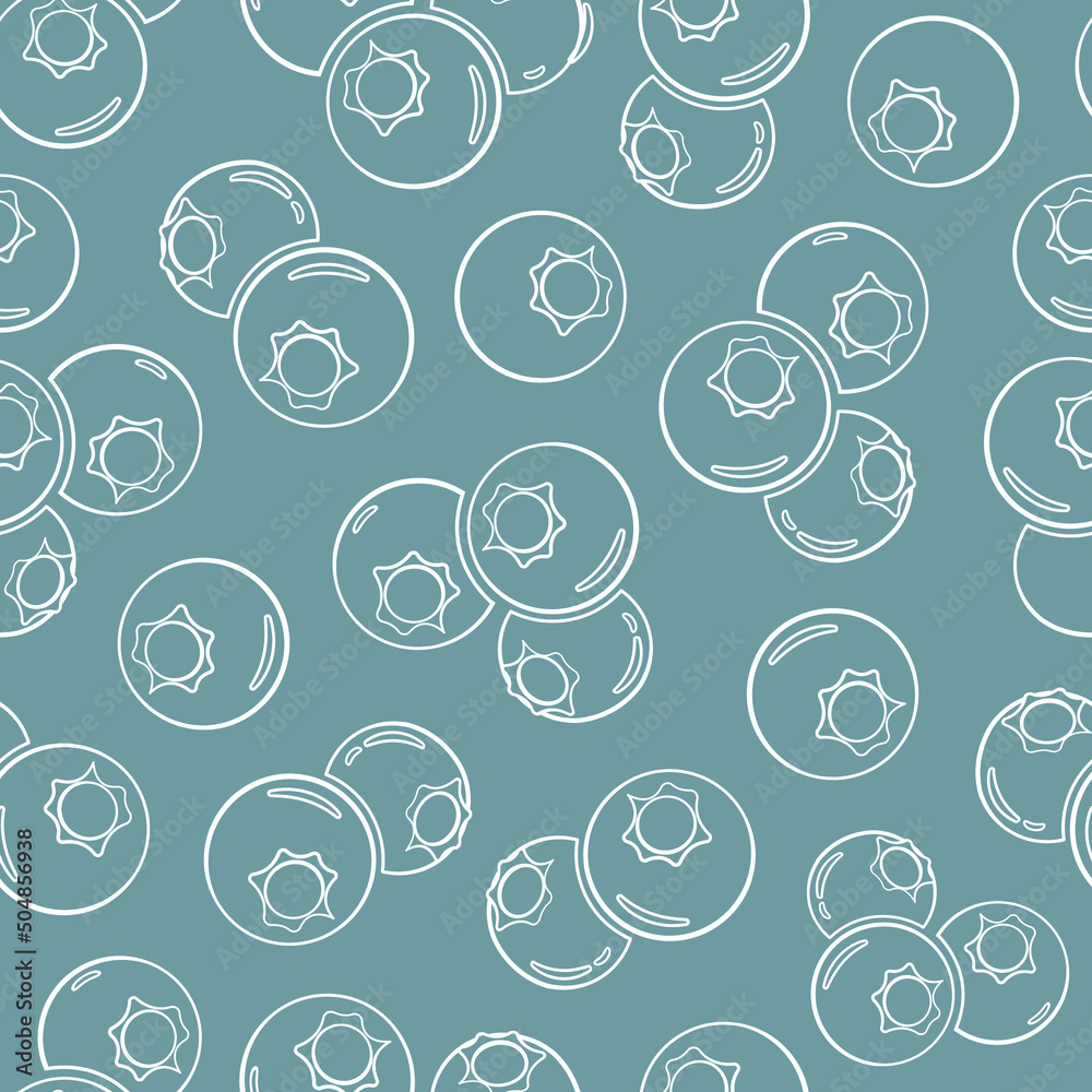 Seamless pattern with blueberries; hand drawing vector large blueberry ...