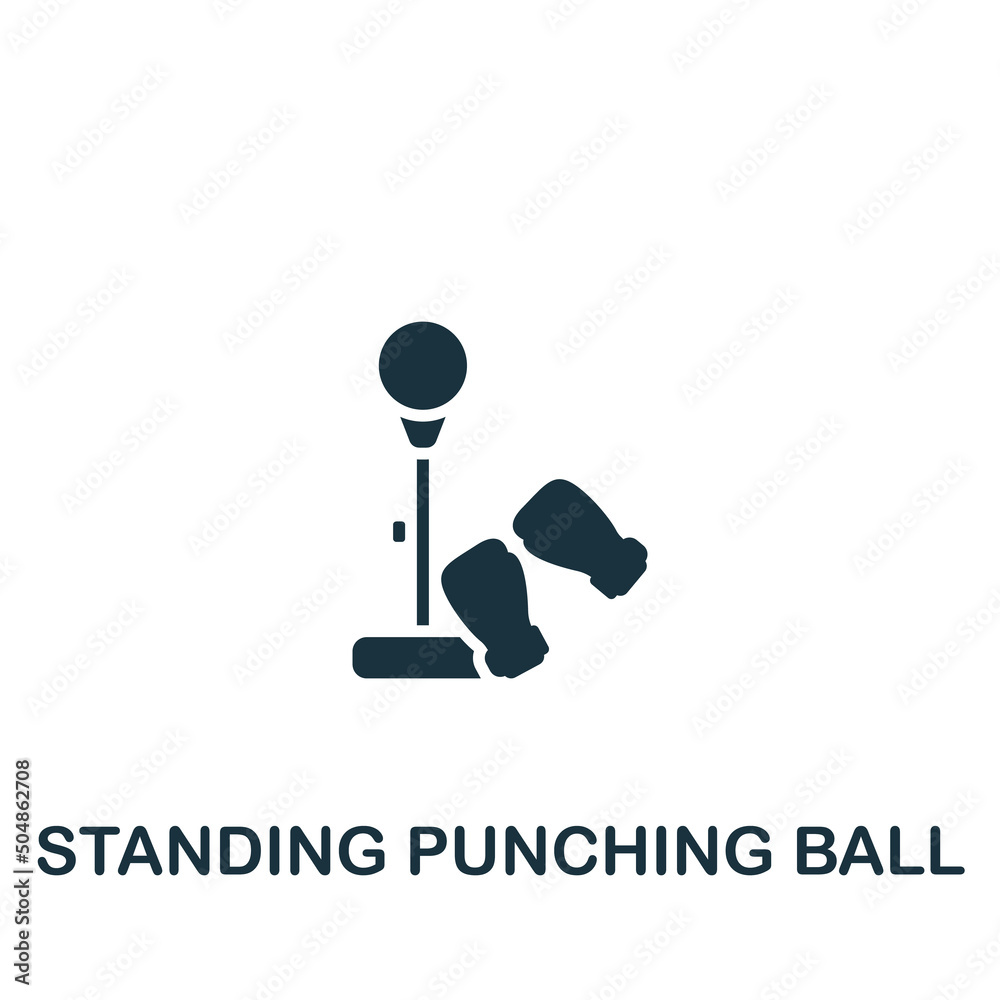 Standing Punching icon. Monochrome simple Fitness icon for templates ...