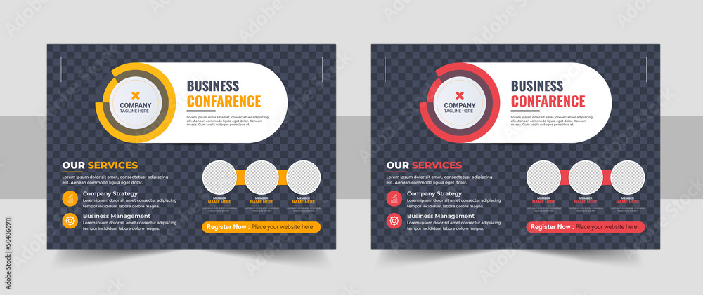 Conference flyer and invitation banner template design, Annual ...