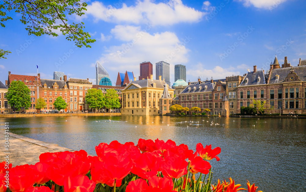 The Hague, Netherlands. Downtown Skyline, Parliament Buildings and The ...