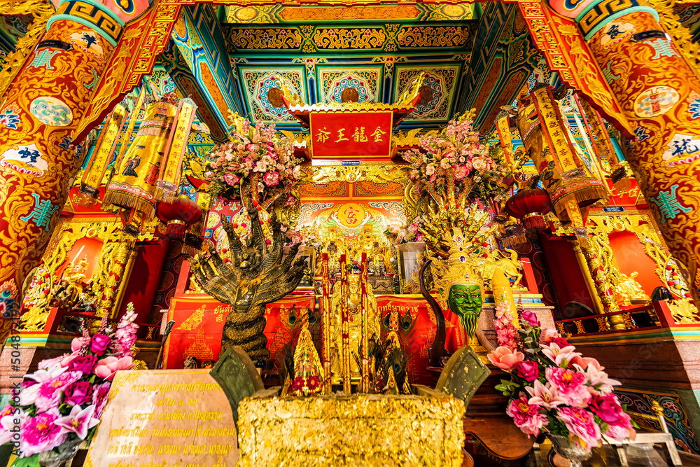 Nakhon Sawan, Thailand - March, 23, 2022 : Shrine Serpent king Chan Sen ...