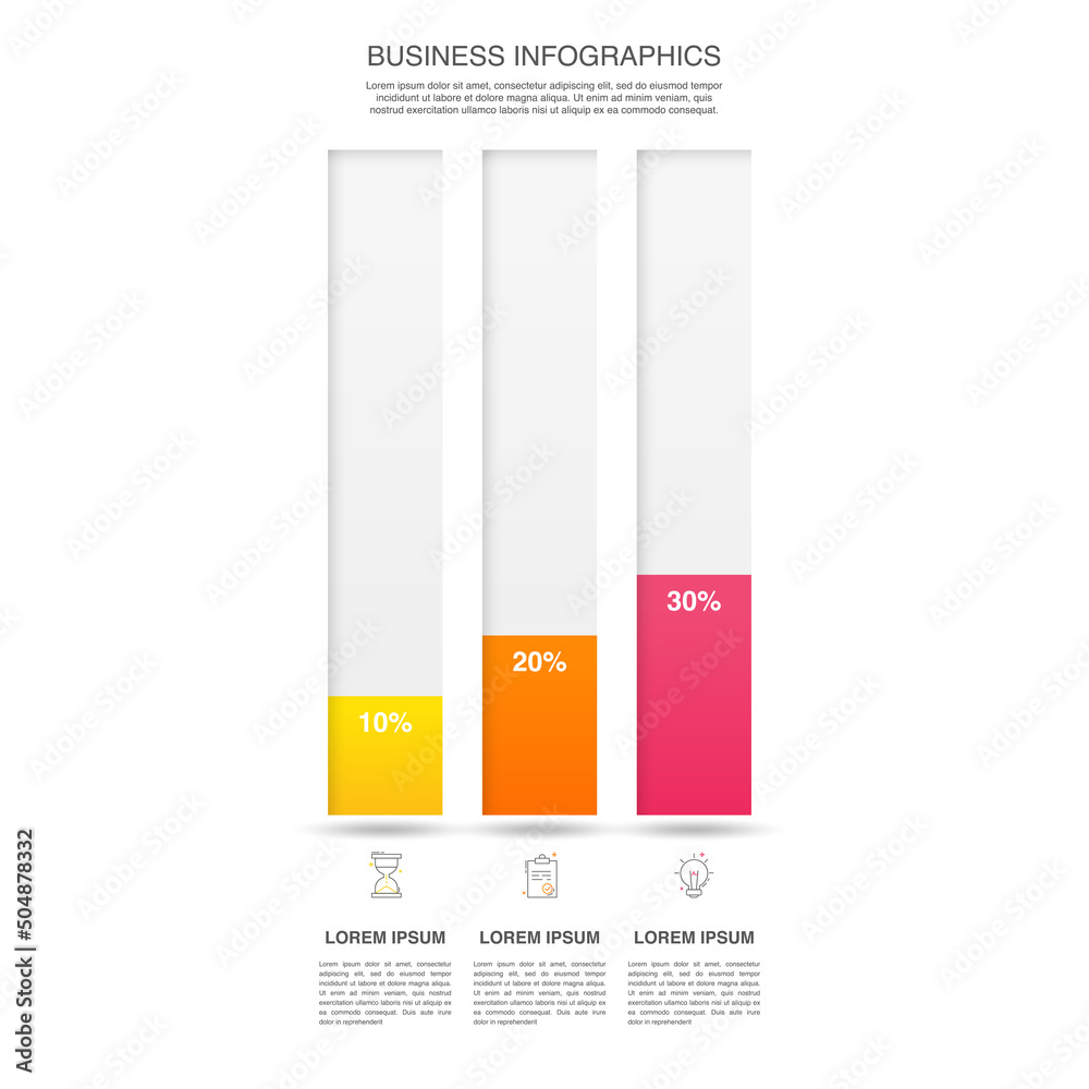 Vector infographic with 3 columns. Modern business concept graphic ...