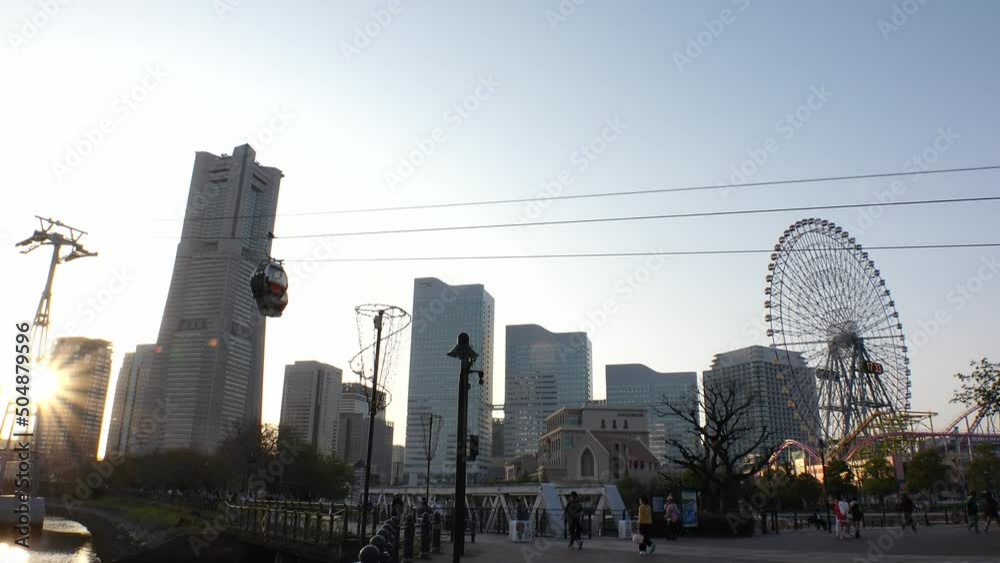 SAKURAGICHO, YOKOHAMA, JAPAN - APR 2022 : View of cityscape of ...