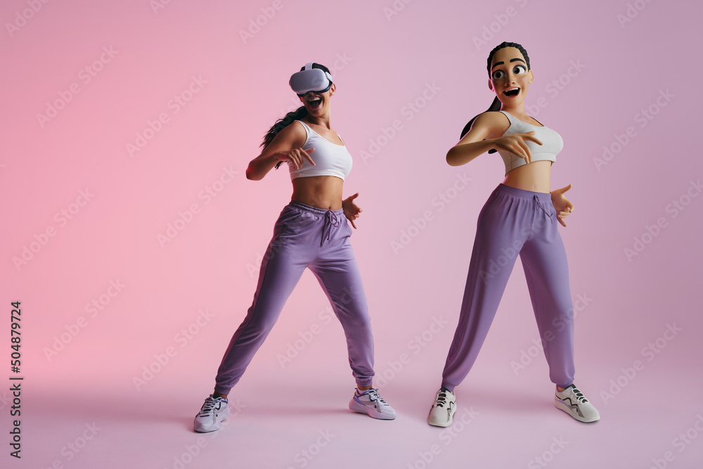 Fun dance moves in the metaverse Stock Photo | Adobe Stock