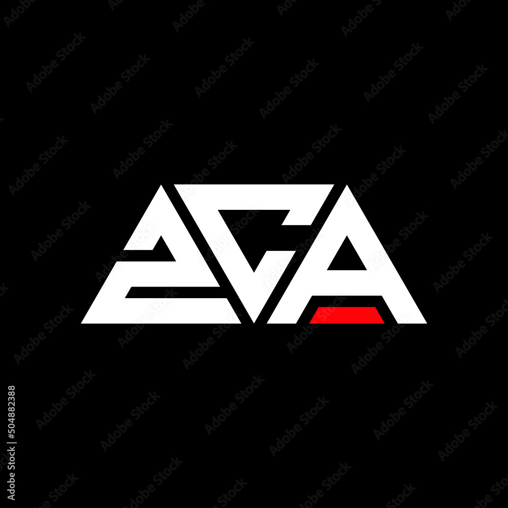 ZCA triangle letter logo design with triangle shape. ZCA triangle logo ...
