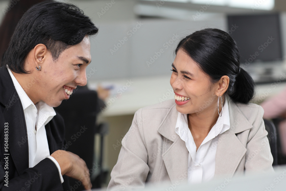 Business people gossiper group whispering or sharing rumor about their ...