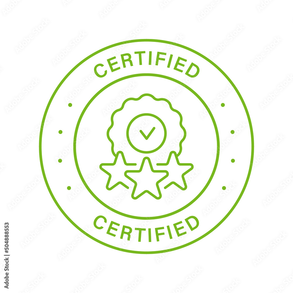 Vecteur Stock Certified Product Quality Line Green Stamp. Certificate ...