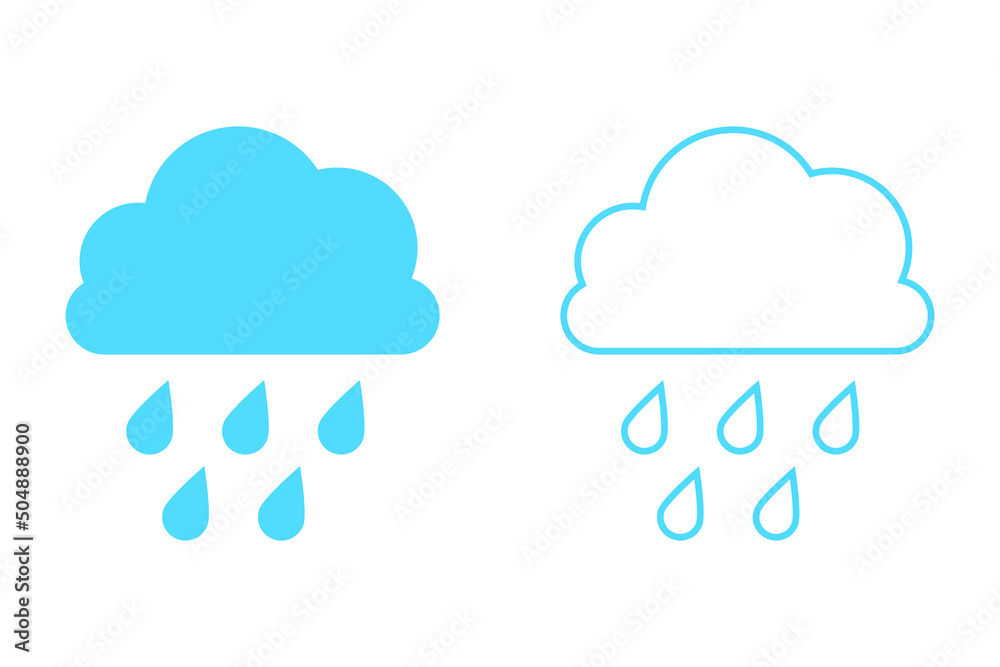 Rain icon in trendy flat style isolated on background. Cloud rain ...
