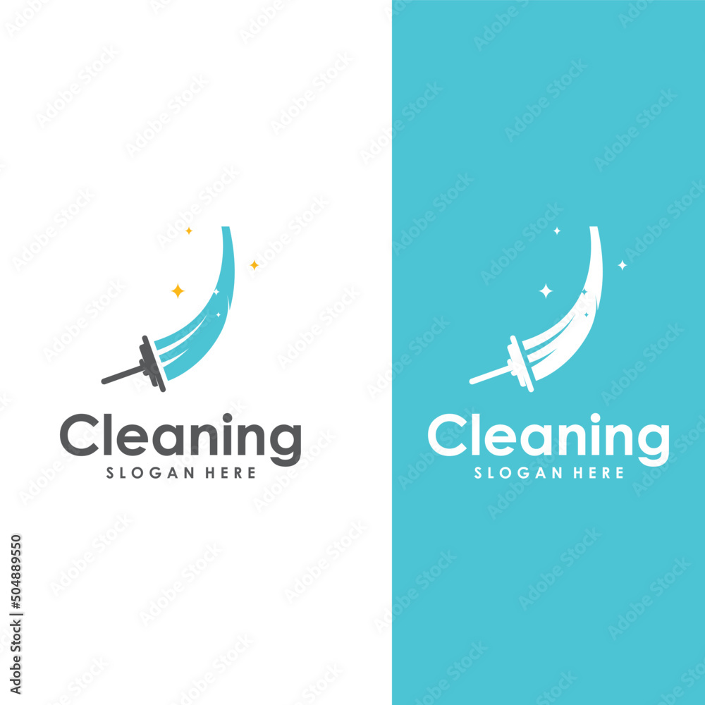 Cleaning logo, cleaning protection logo and house cleaning logo.With a ...