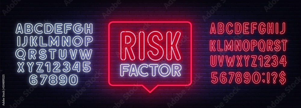 Risk Factor neon sign on brick wall background Stock Vector | Adobe Stock