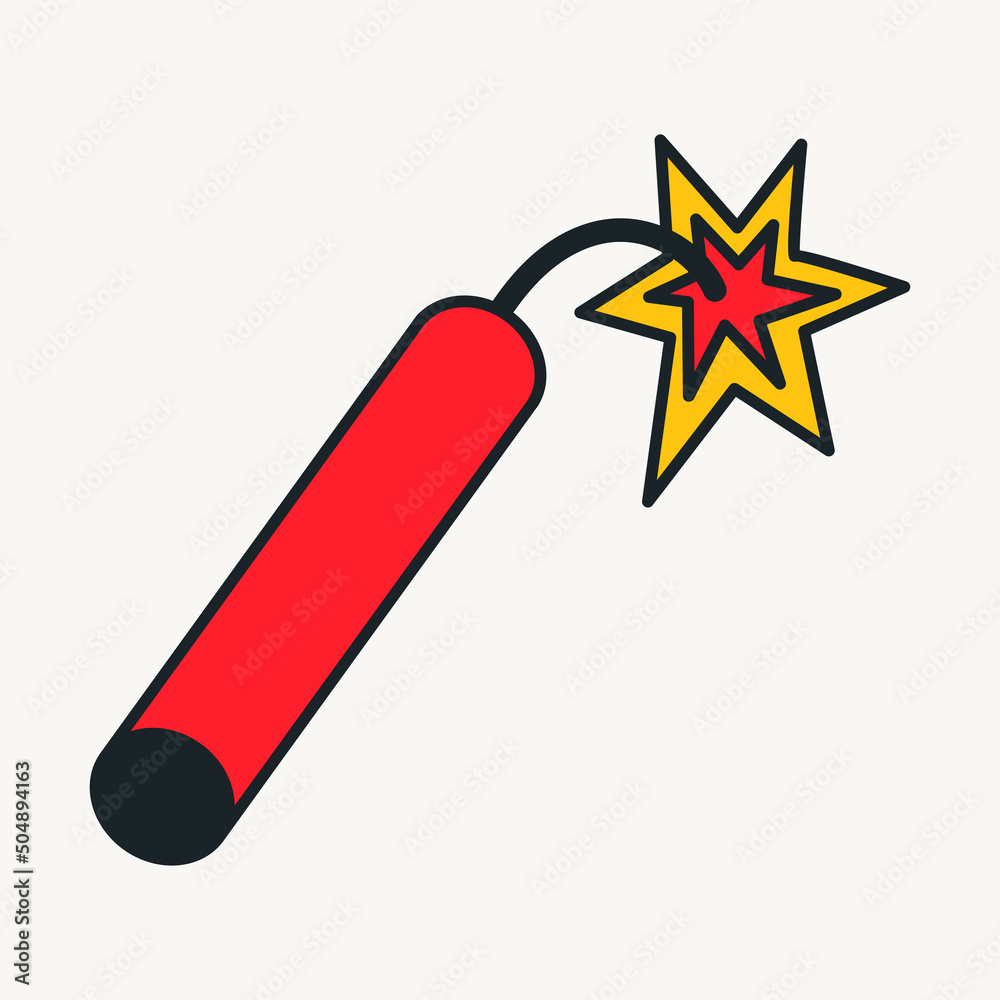 Cartoon vector funny cute Comic characters, dynamite. Stock Vector ...