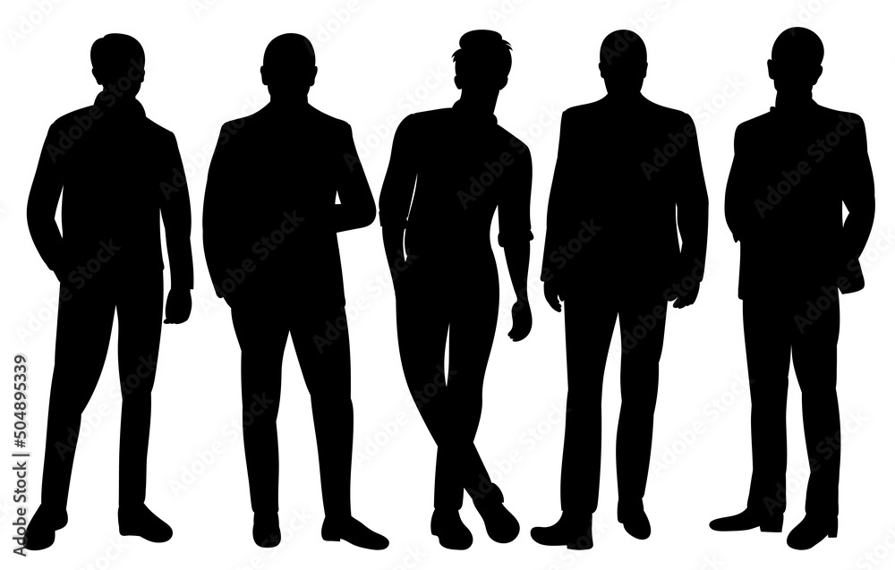 men silhouette, on white background, isolated, vector Stock Vector ...